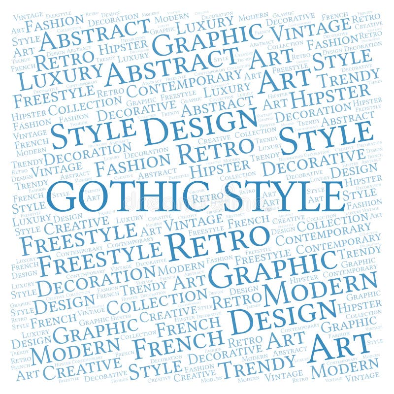 Gothic Style word cloud stock illustration. Illustration of card ...