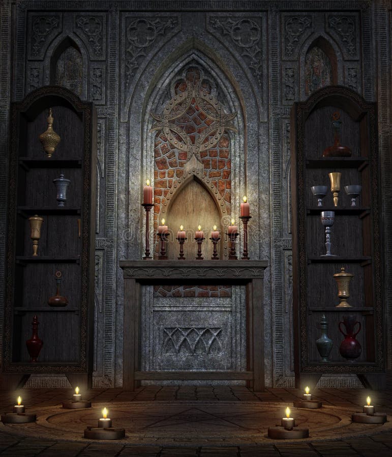 Gothic temple 4 stock illustration. Illustration of dark - 13871247