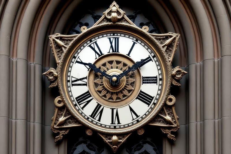 Gothic-Themed Wall Clock with Decorative Elements Stock Illustration ...