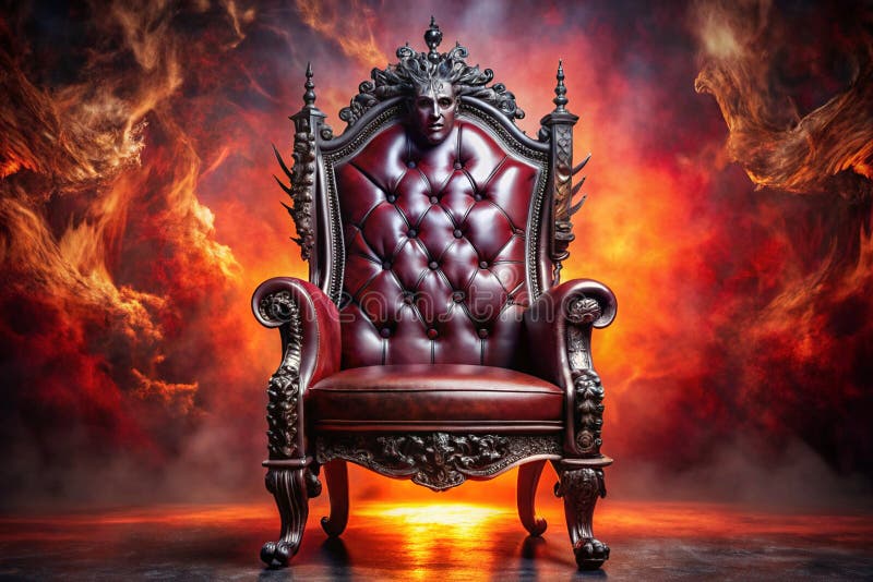 Gothic Throne Featuring Sharp Spikes, Ornate Carvings, and Luxurious ...