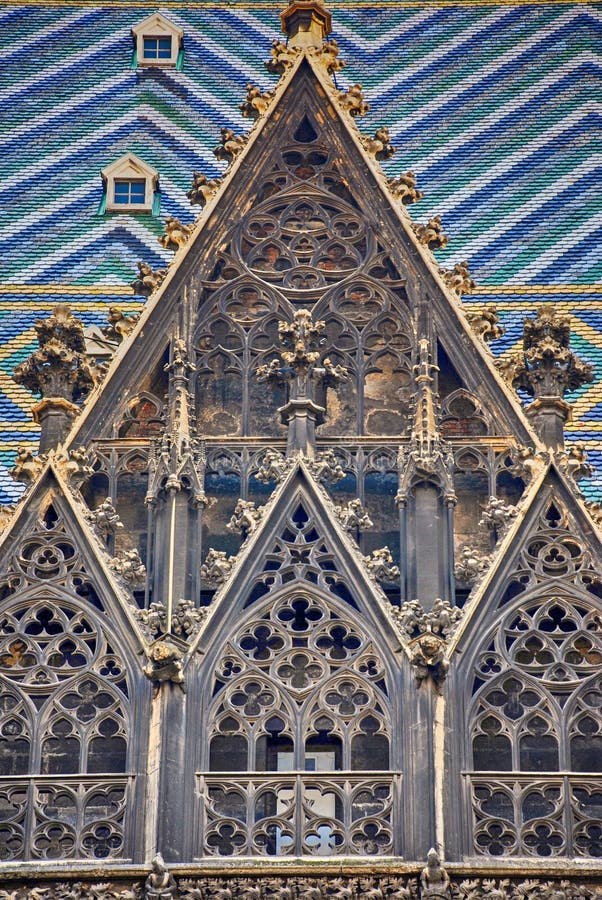 Gothic Tile Roof and Window Stock Photo - Image of europe, vienna: 12077478