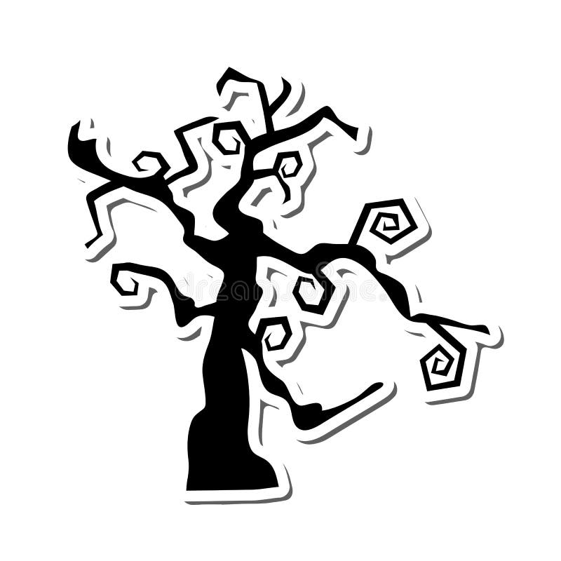 Gothic Tree Sticker stock vector. Illustration of graphic - 256169460