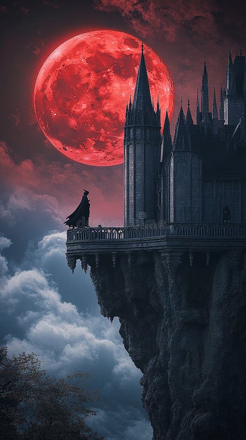 Gothic Vampire Castle: an Ancient Gothic Castle Perched on a Cliff ...