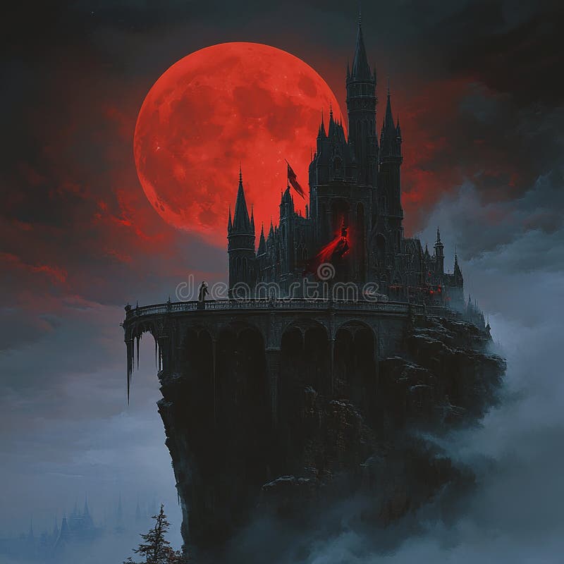 Gothic Vampire Castle: an Ancient Gothic Castle Perched on a Cliff ...