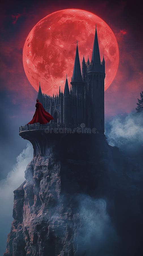 Gothic Vampire Castle: an Ancient Gothic Castle Perched on a Cliff ...