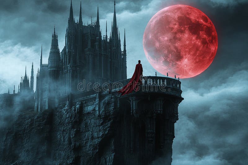 Gothic Vampire Castle: an Ancient Gothic Castle Perched on a Cliff ...