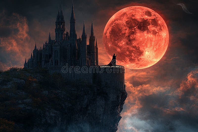 Gothic Vampire Castle: an Ancient Gothic Castle Perched on a Cliff ...