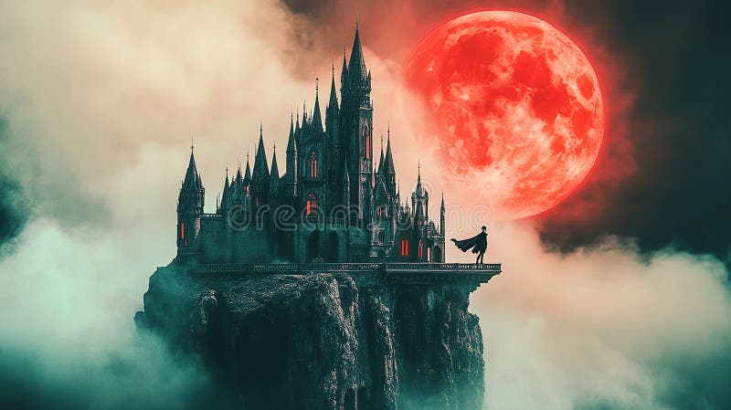 Gothic Vampire Castle: an Ancient Gothic Castle Perched on a Cliff ...