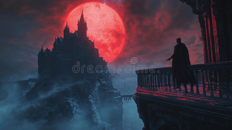 Gothic Vampire Castle: an Ancient Gothic Castle Perched on a Cliff ...