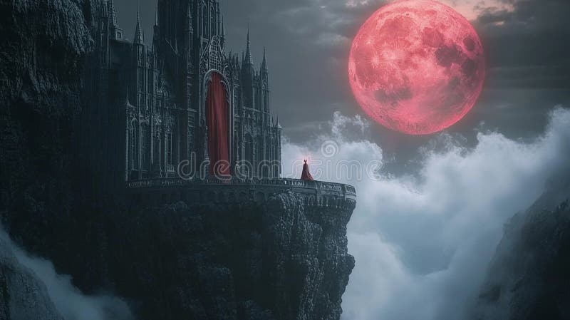 Gothic Vampire Castle: an Ancient Gothic Castle Perched on a Cliff ...