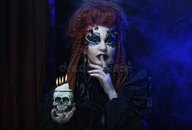Gothic Woman with Blue Dreadlocks. Stock Image - Image of dreadlocks ...