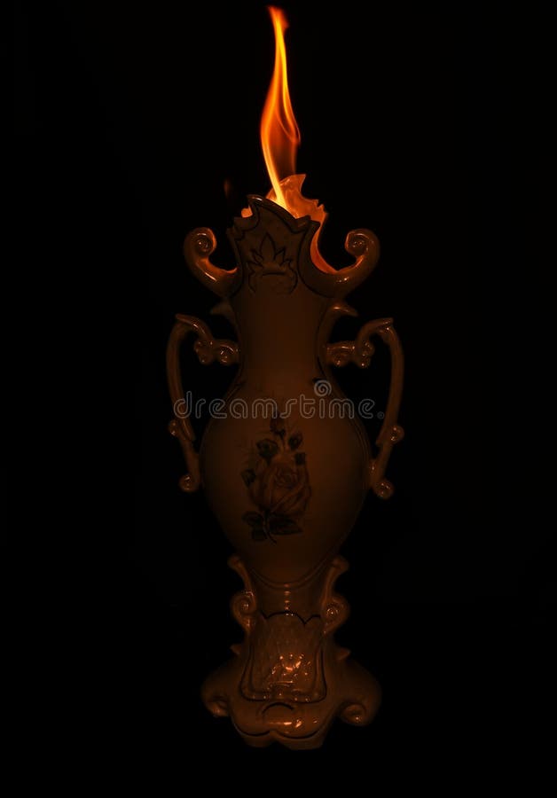 Gothic vase with fire stock image. Image of fire, glowing - 51056539