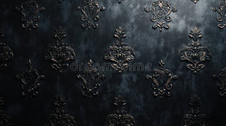 Gothic Wallpaper, Victorian-style Wallpaper in a Dark Gothic Pattern ...