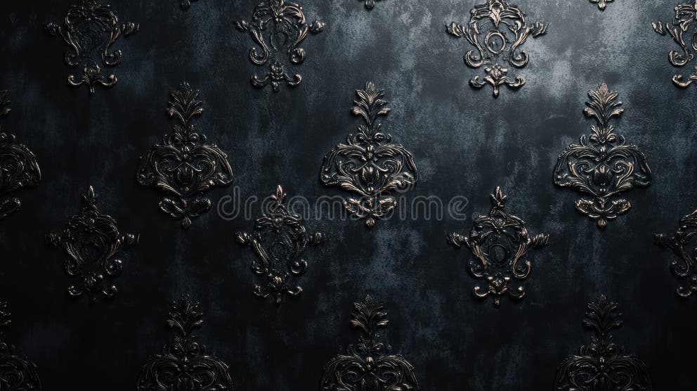 Gothic Wallpaper, Victorian-style Wallpaper in a Dark Gothic Pattern ...