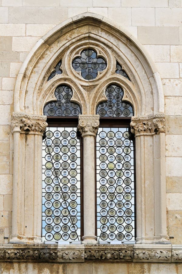 Double gothic window stock image. Image of windowr, gothic - 82944699