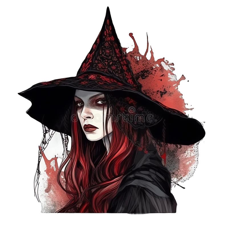 Gothic Witch Watercolor Illustration Stock Illustration - Illustration ...