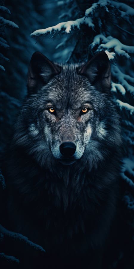 Gothic Wolf with Yellow Eyes - Dark and Moody Mobile Lock Screen ...