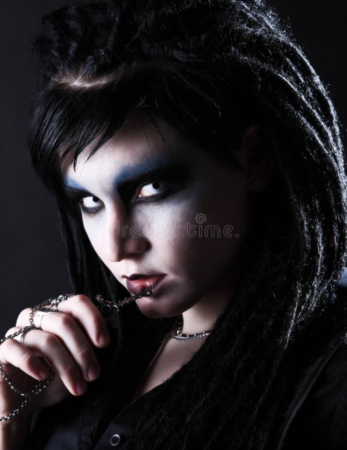 Goth Woman Tongue Piercing stock photo. Image of captivating - 1848786