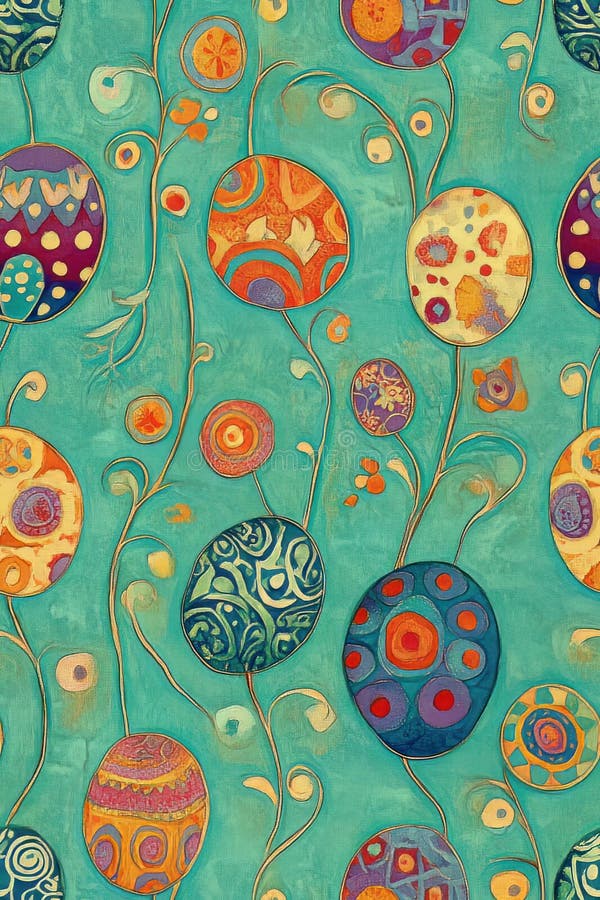 Gothicstyle Easter Egg Spirals Featuring Vibrant Patterns on Jade Stock ...