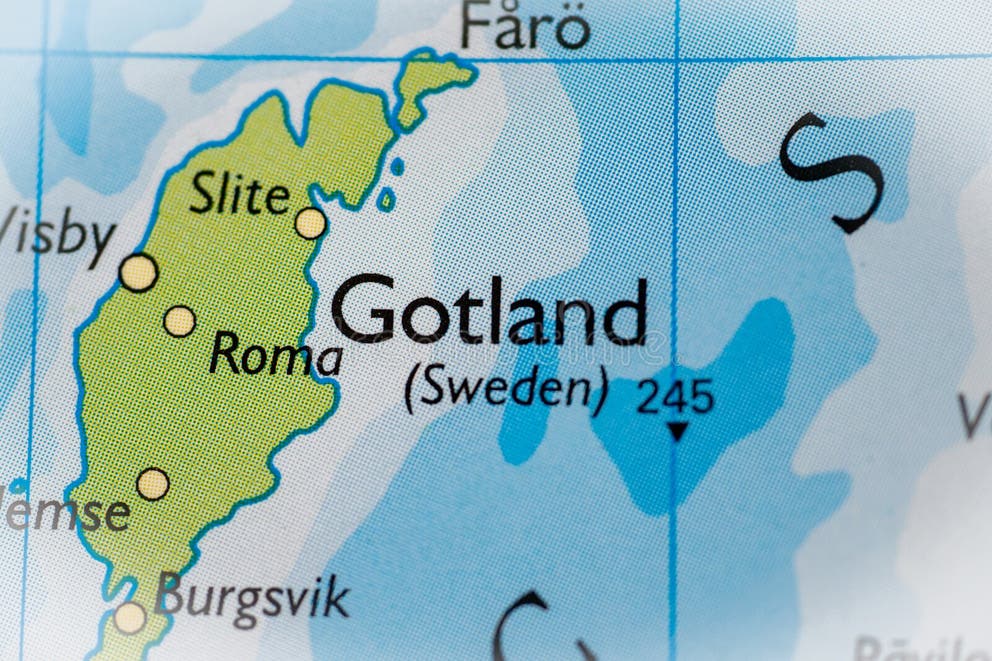 Gotland, Sweden Highlighted on a World Map Stock Photo - Image of ...
