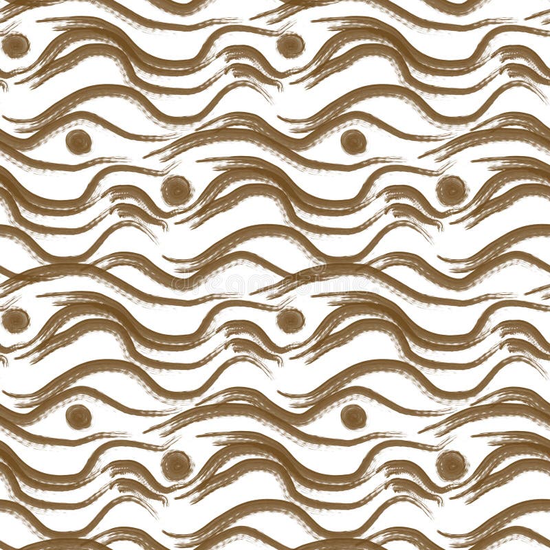 Waves and Dots, Seamless Repeatable Pattern. Stock Vector - Illustration of brown, backdrop ...