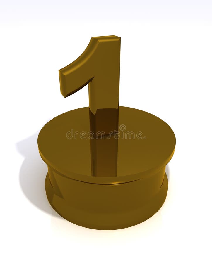 Gouden aantal op podium stock illustratie. Illustration of gegevens ...