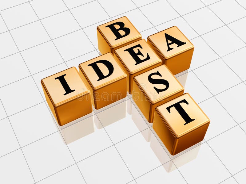 Gouden Beste Idee Zoals Kruiswoordraadsel Stock Illustratie ...