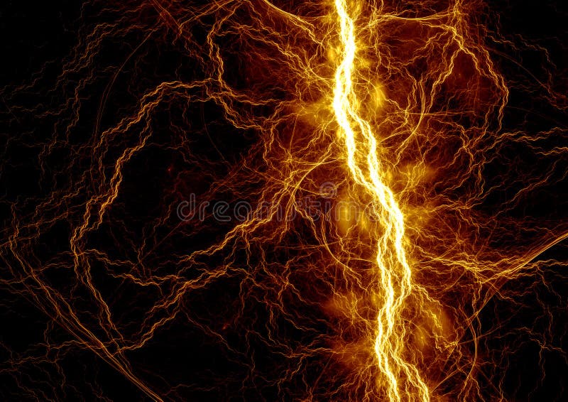 Rode en gouden bliksem stock illustratie. Illustration of last - 90359056