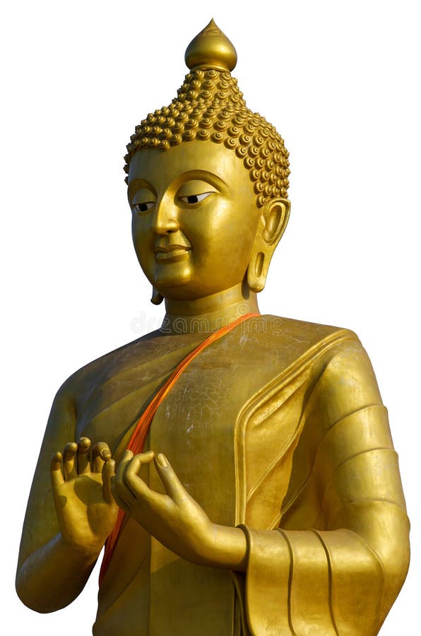 Boedha En De Witte Bloem Van Lotus Stock Afbeelding - Image of ...