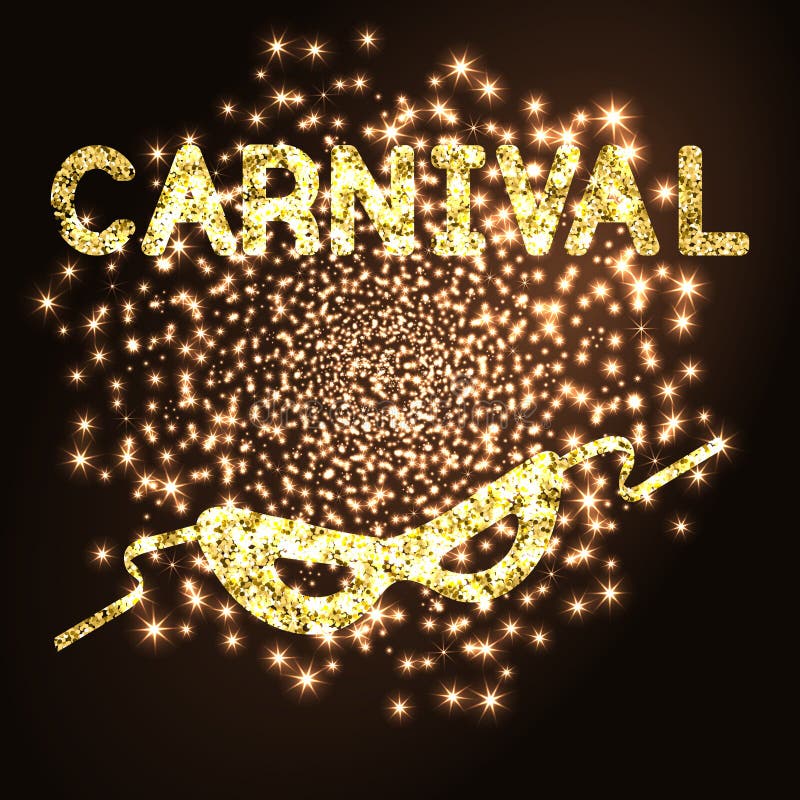 Gouden Carnaval masker vector illustratie. Illustration of orneren ...