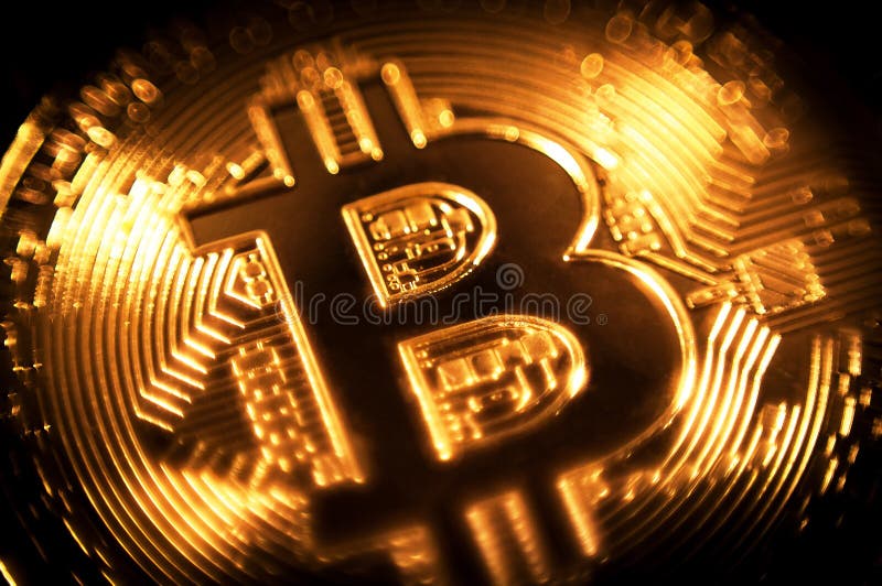 Gouden Crypto Van Het Muntstuk Bitcoin Symbool Munt Stock Foto - Image ...