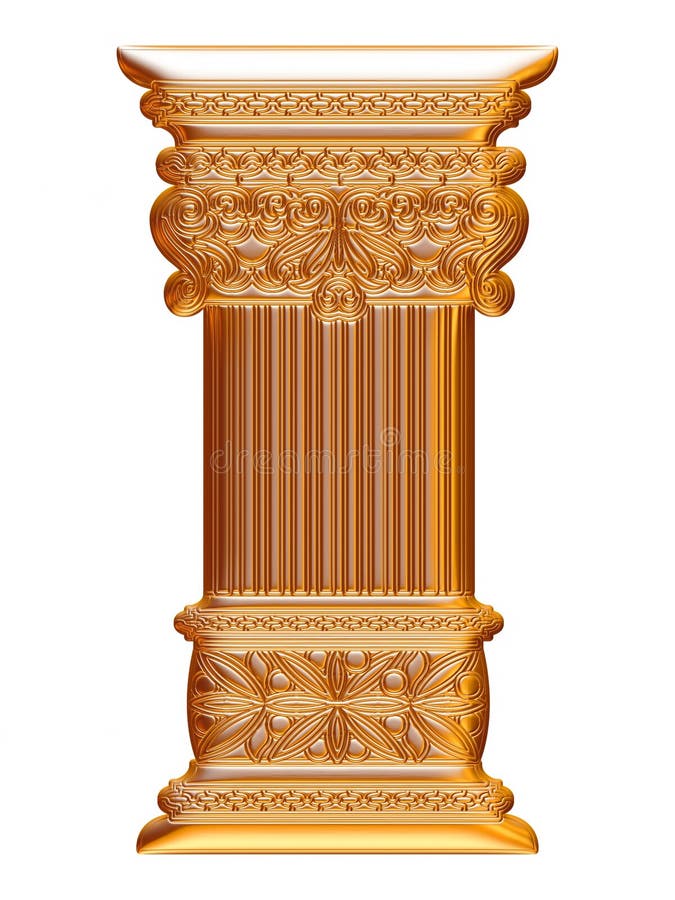 Gouden 3d kolom stock illustratie. Illustration of duurzaam - 50006841