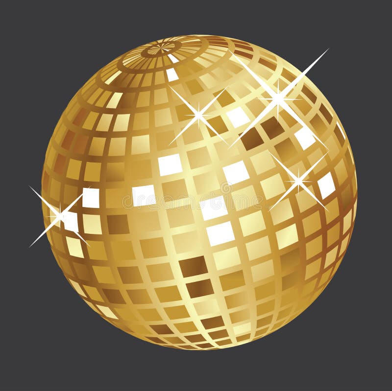 Gouden discobal vector illustratie. Illustration of club - 29823537
