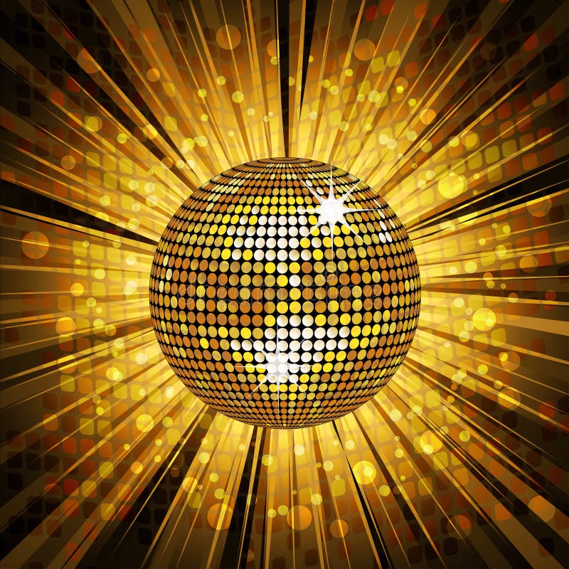 Gouden Discobal En Mozaïekachtergrond Vector Illustratie - Illustration ...