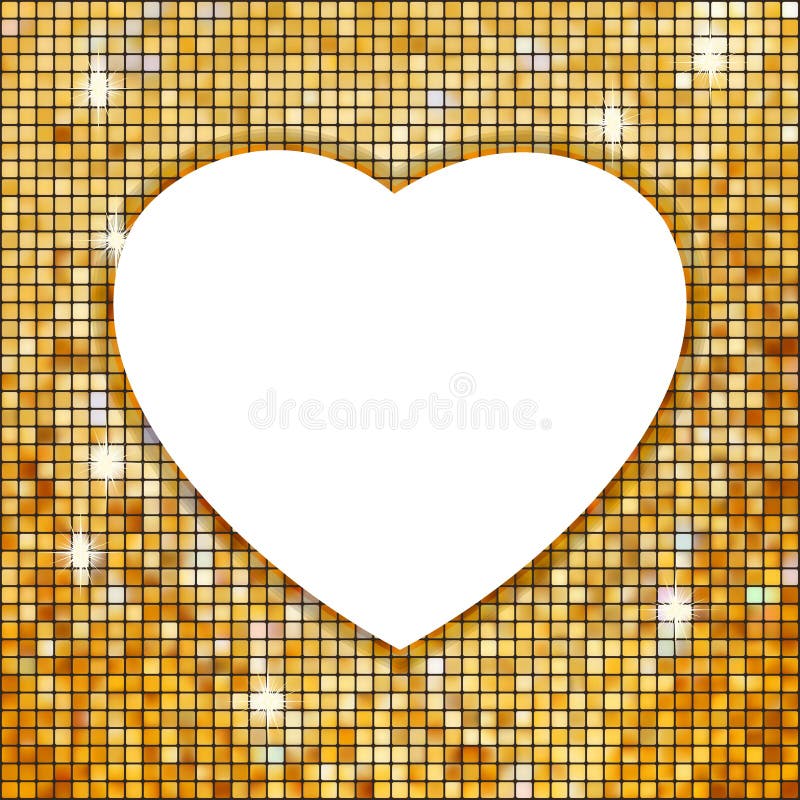 Gouden Frame in De Vorm Van Hart. EPS 8 Vector Illustratie ...
