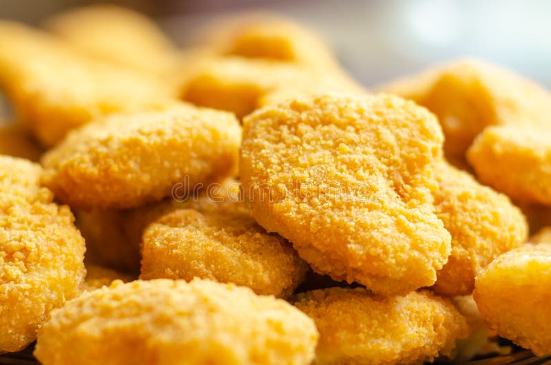 Gouden, Gefrituurde Kippennuggets, Snelle Snacks Stock Afbeelding ...
