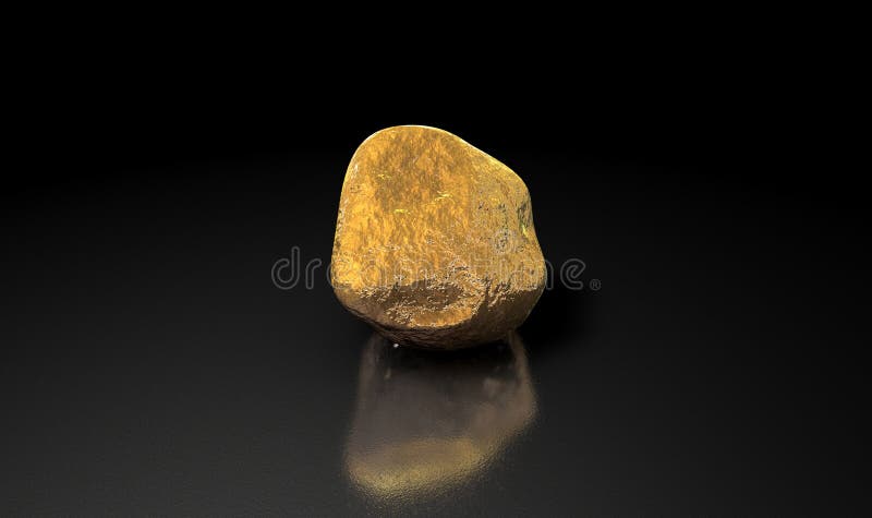 Kostbare Close-up Van Gouden Goudklompje of Gouden Erts Op Zwarte ...