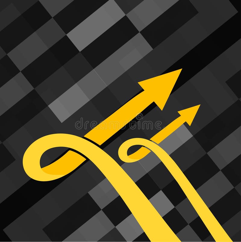 Gouden groei pijl vector illustratie. Illustration of verbeter - 45841614