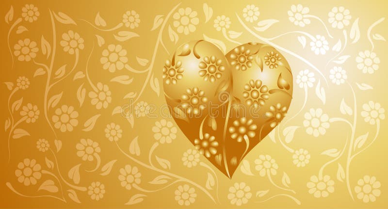 Gouden hart vector illustratie. Illustration of datum - 17699254