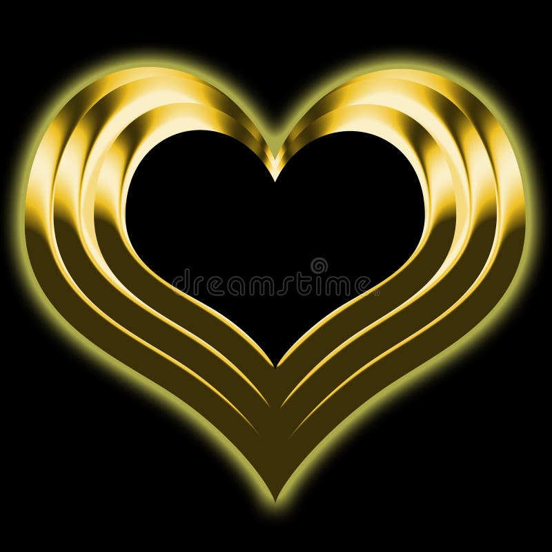 Gouden hart stock illustratie. Illustration of schat, plezier - 6359547