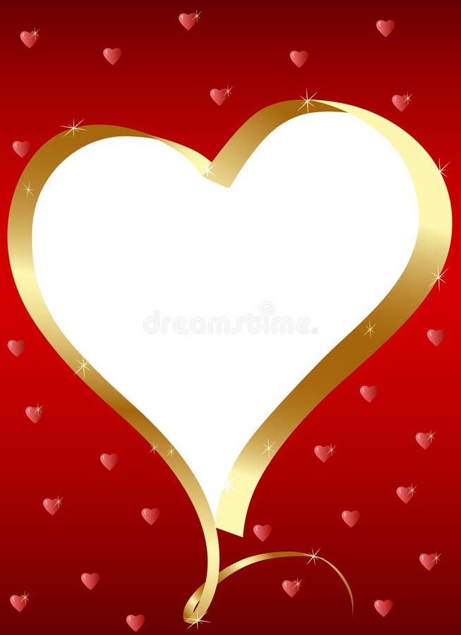 Gouden hart-kader vector illustratie. Illustration of samenvatting ...