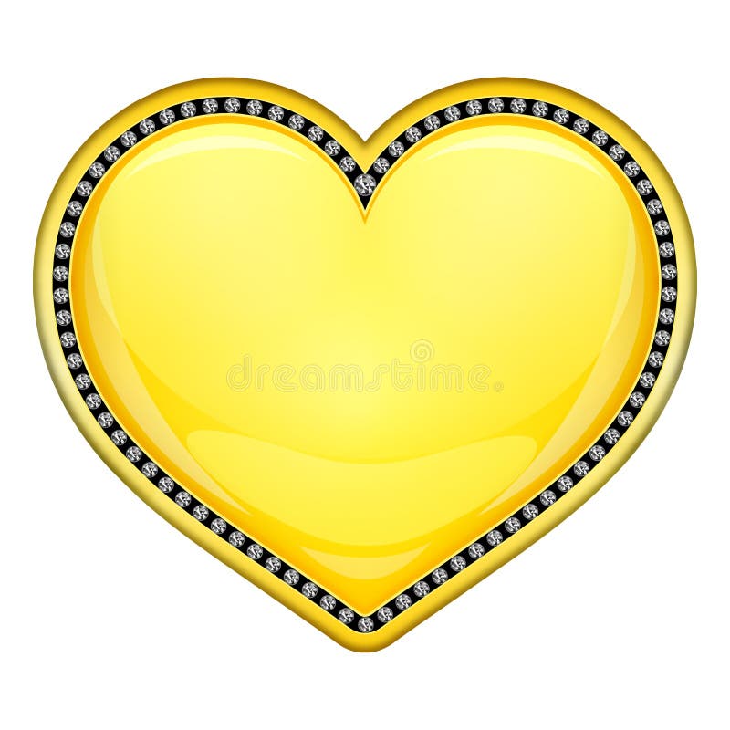 Gouden hart met diamanten stock illustratie. Illustration of ...