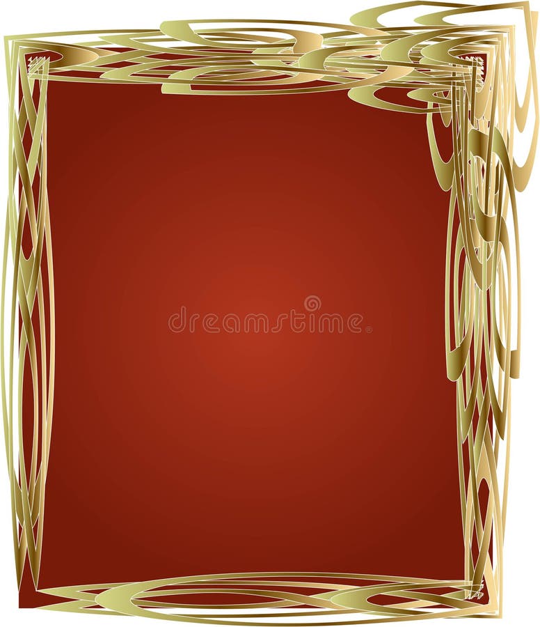 Gouden Kader En Rode Achtergrond Vector Illustratie - Illustration of ...
