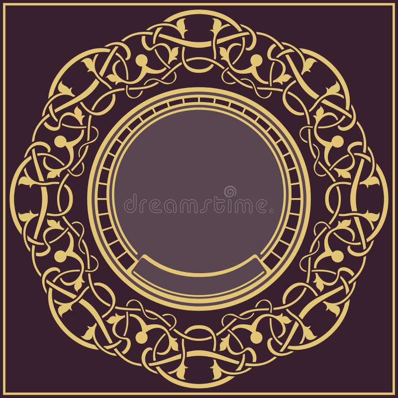 Gouden Kader Met Bloemen Sier Stock Illustratie - Illustration of barok ...