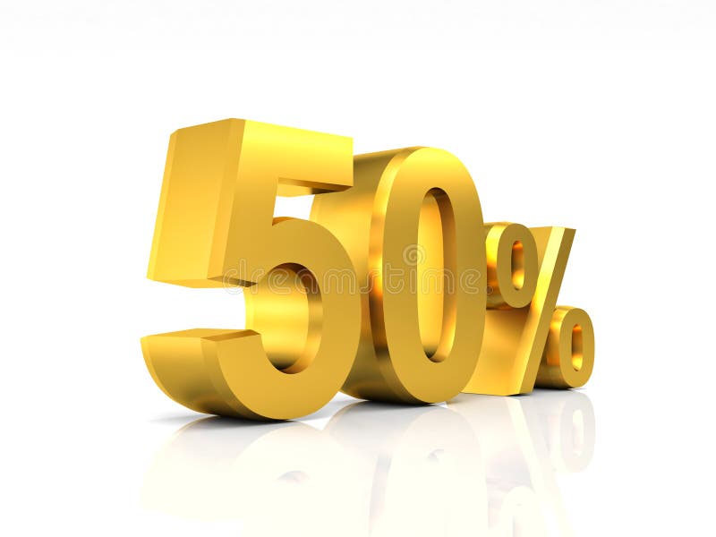 Rode Vijftig Percenten Weg Korting 50% Stock Illustratie - Illustration ...