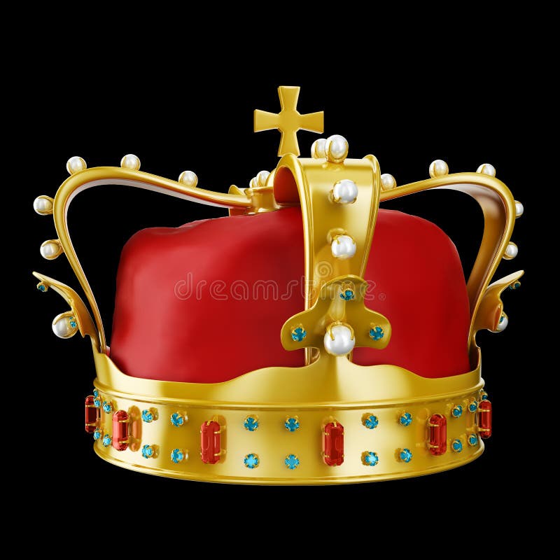 Gouden kroon met juwelen stock illustratie. Illustration of gouden ...