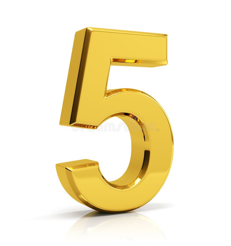 Gouden Nummer 5 stock illustratie. Illustratie bestaande uit product ...