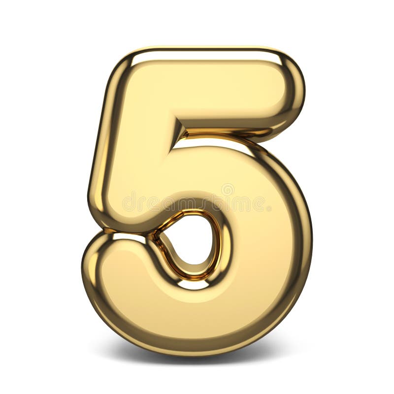 Vijf gouden getal stock illustratie. Illustratie bestaande uit ...
