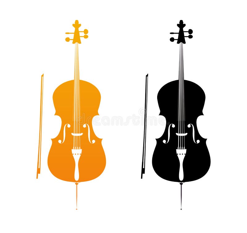 Gouden Pictogrammen Van Cello Vector Illustratie - Illustration of ...