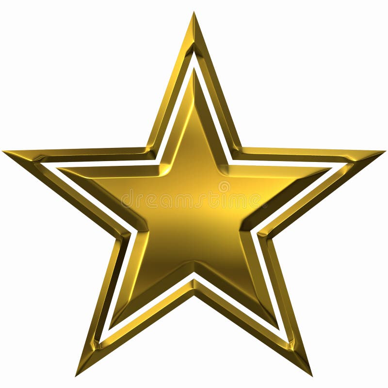 Gouden Ster Op Een Witte Achtergrond Stock Illustratie - Illustration ...